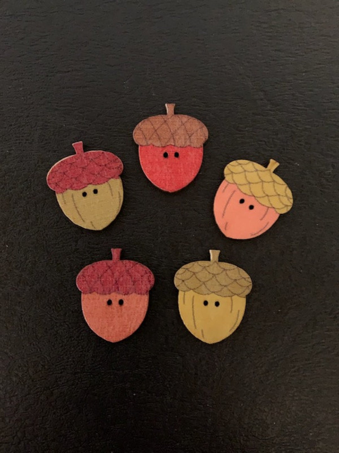 5 Random Mix Acorn Buttons, Acorn Buttons, Fall Colors, Fall Crafts ...