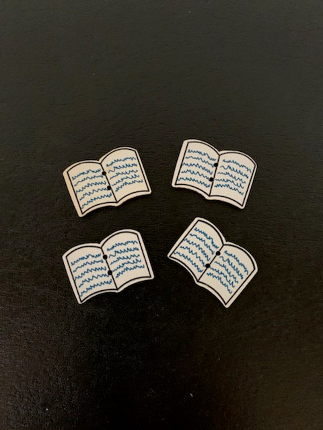 4 Wood Book Buttons, Book Button, Book Buttons, Hymn Books, Hymn Book ...