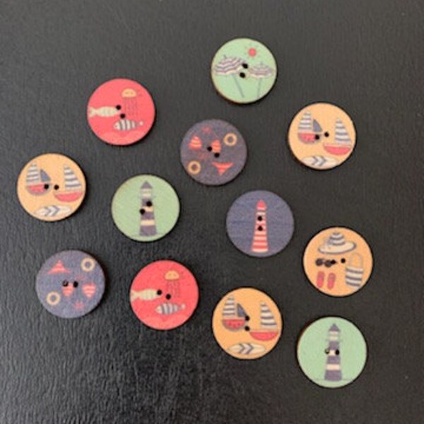 Beach Theme Buttons - Etsy