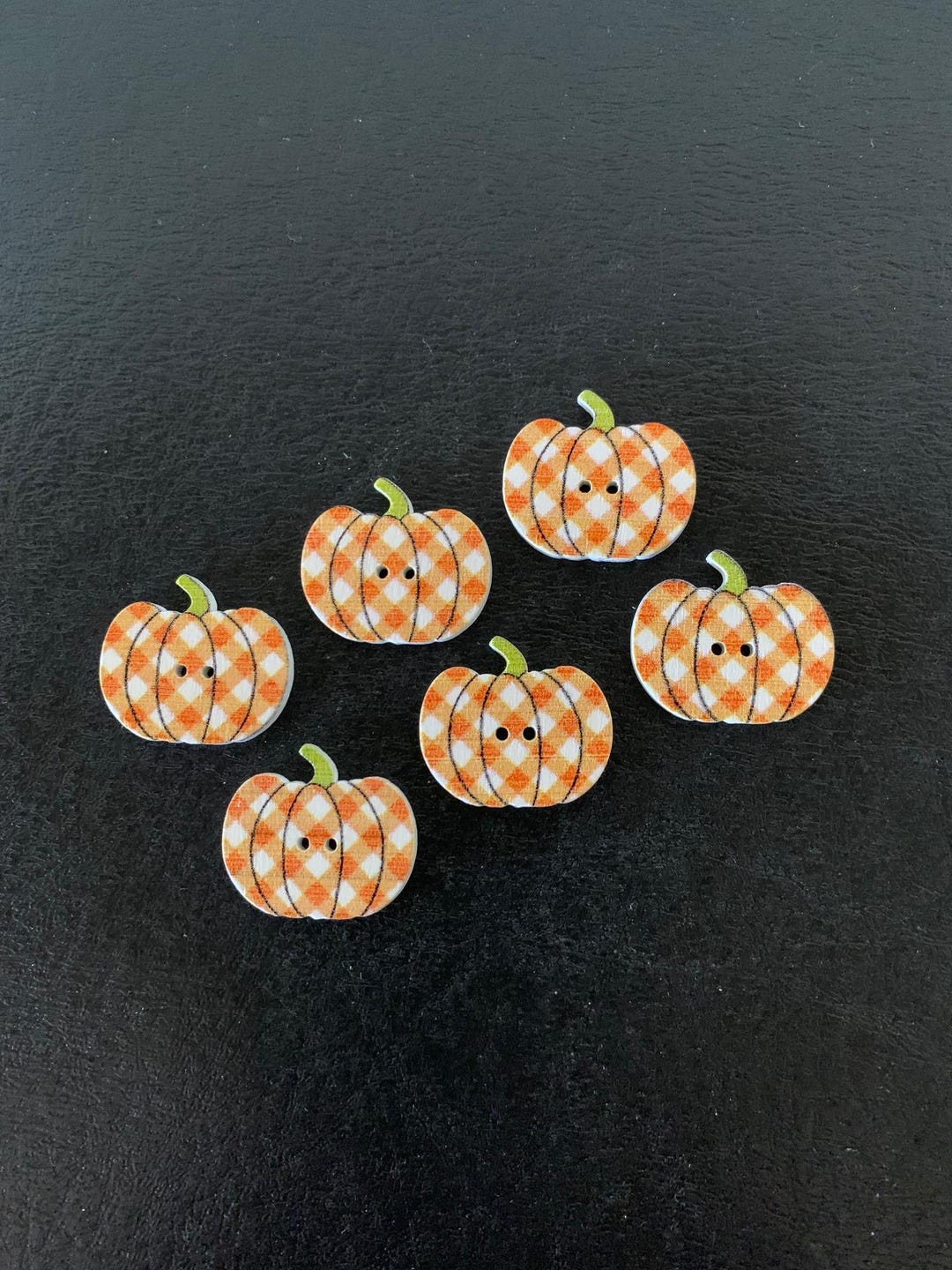 6 Plaid Pumpkin Buttons, Pumpkins Buttons, Halloween Pumpkins, Harvest ...
