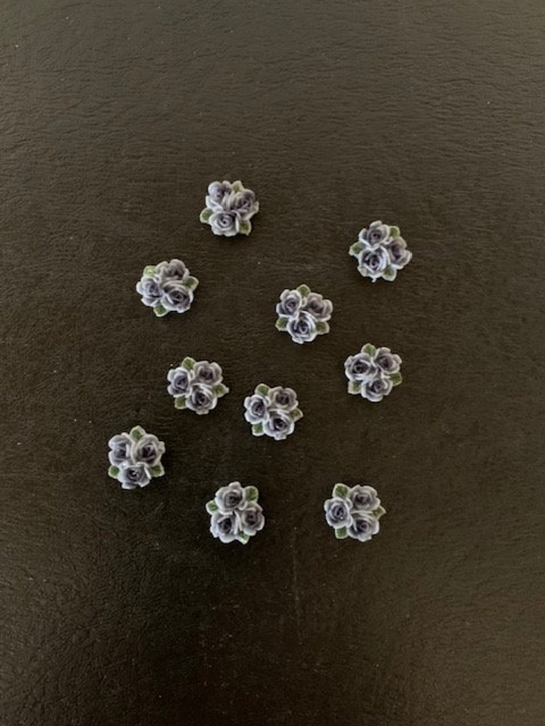 10 Gray & Purple Flower Cluster Flats, Small Flowers, Purple Flowers ...