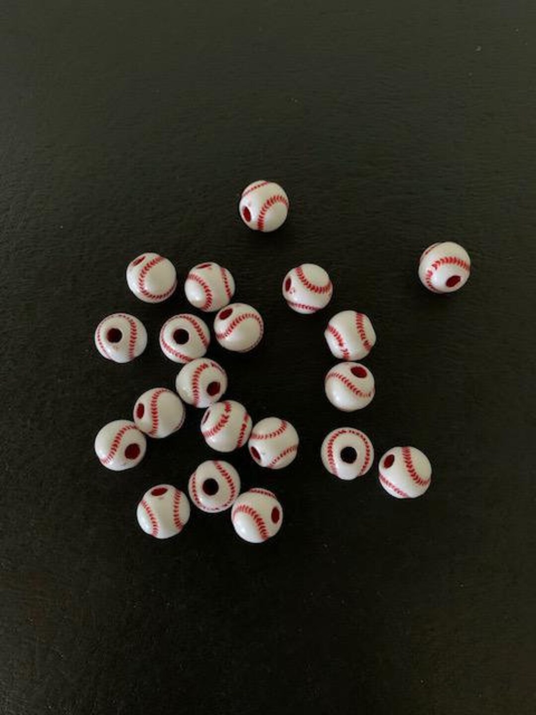 20 Baseball Beads, Sports Beads, Craft Beads, Bulk Beads, Beads Bulk ...