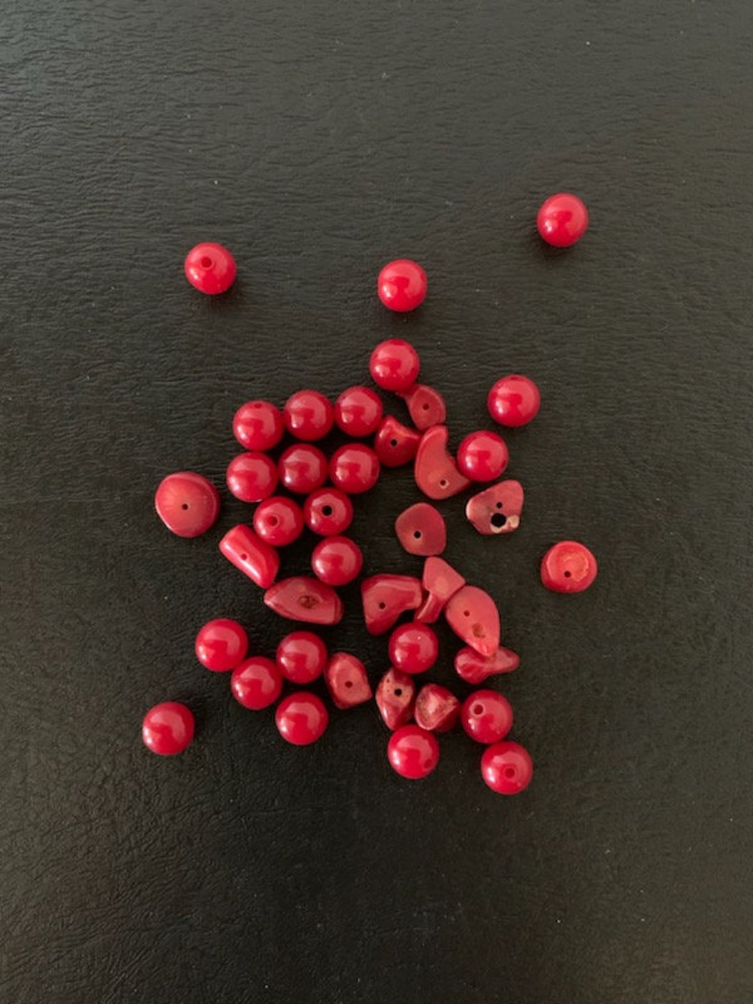 40 Assorted Red Beads, Red Beads, Beads Red, Round Beads, Chip Beads ...