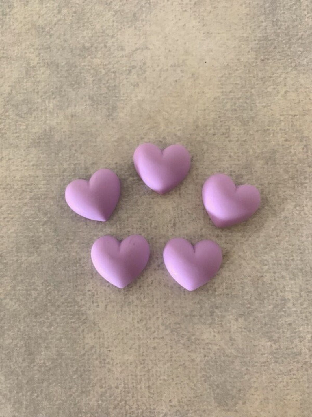 5 Purple Heart Cabochons, Purple Heart Flats, Purple Heart Flat Back ...