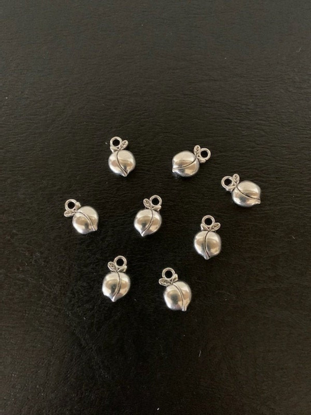 8 Mini Peach Charms, Peach Charm, Metal Charms, Charm Bracelet, Peach ...