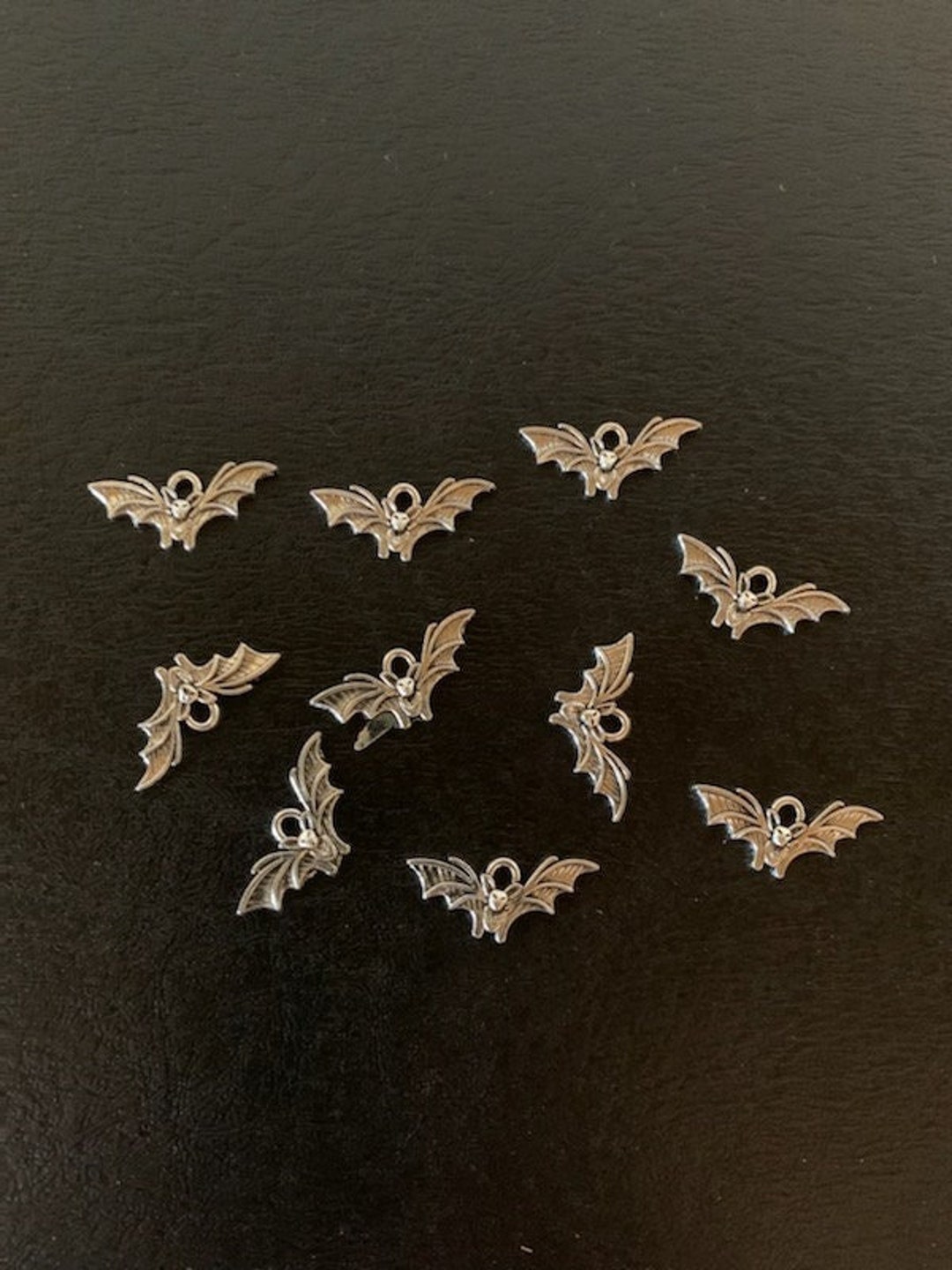 10 Flying Bat Charms, Bat Charm, Bat Charm Silver, Silver Bat Charms ...