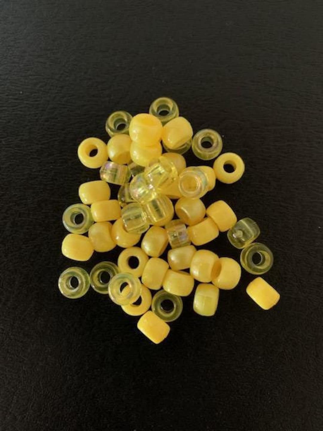 50 Assorted Yellow Pony Beads, Pony Beads, Bulk Pony Beads, Pony Beads ...