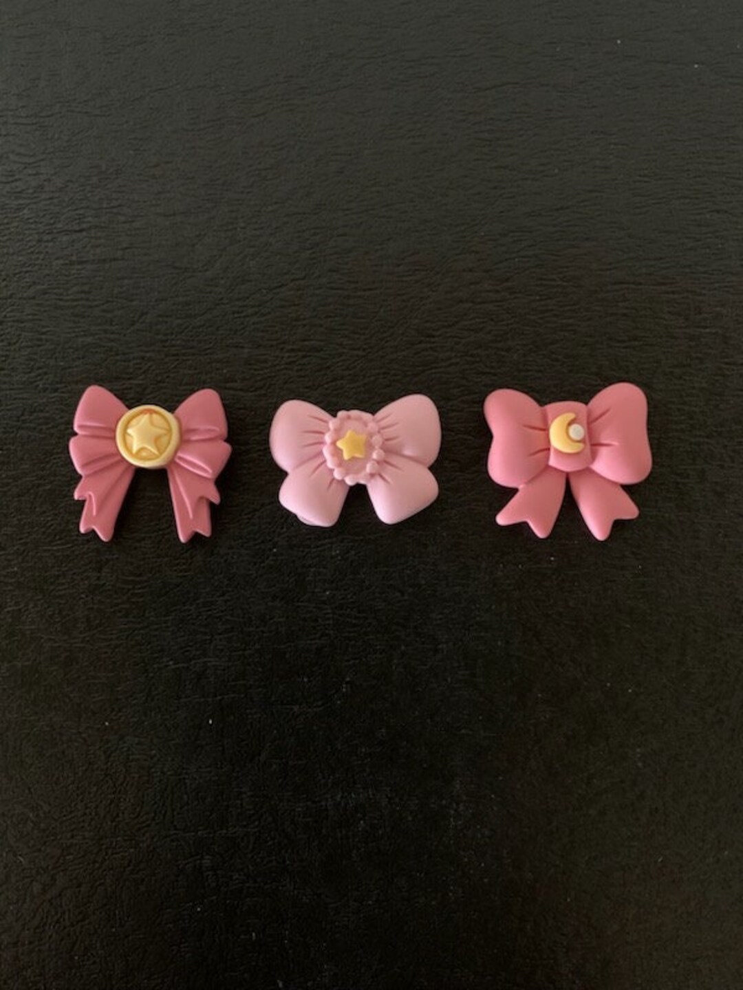 3 Moon and Stars Pink Bow Flats, Pink Bows, Bow Cabochon, Bow Flats ...