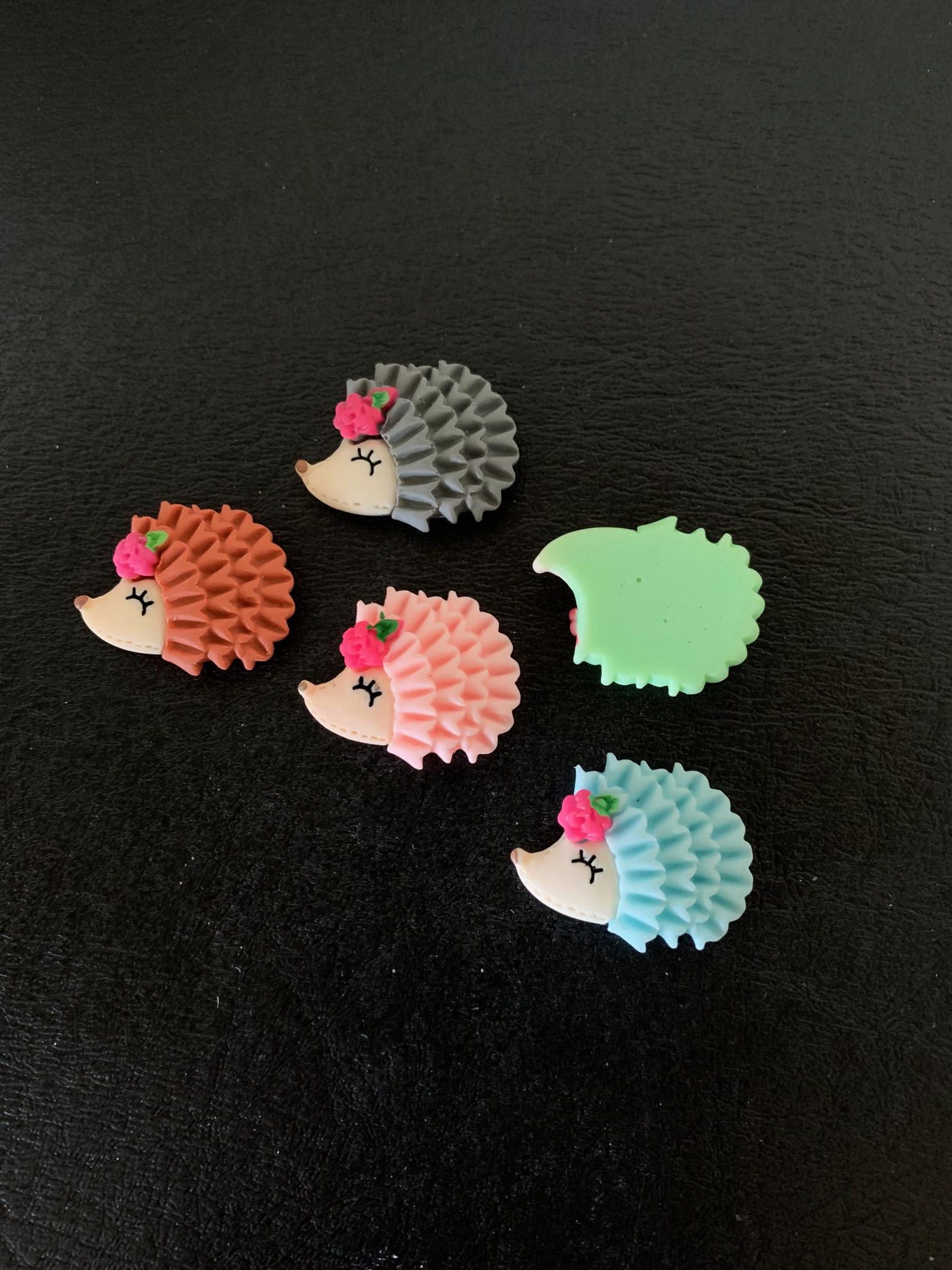 5 Hedgehog Cabochons, Hedgehog, Hedgehog Charm, Animal Cabochons ...