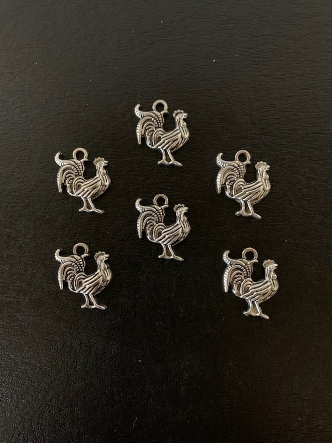 6 Silver Rooster Charms, Rooster Charms, Rooster Pendant, Rooster ...