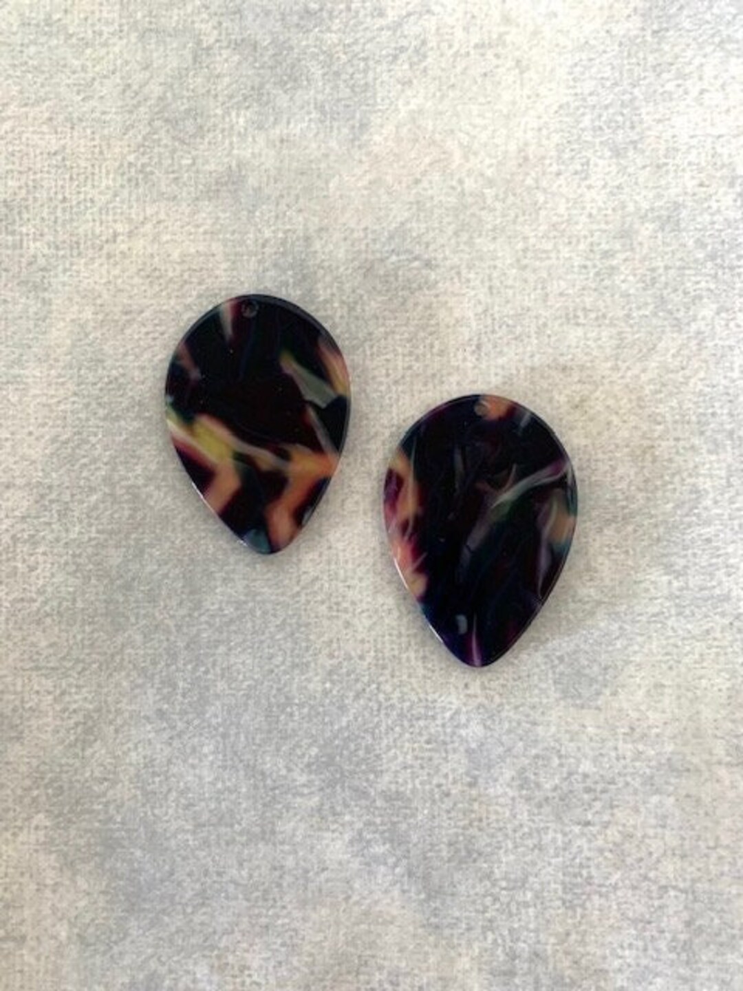 2 Acrylic Marble Inverted Teardrop Pendants, Dark Pendant, Marble ...