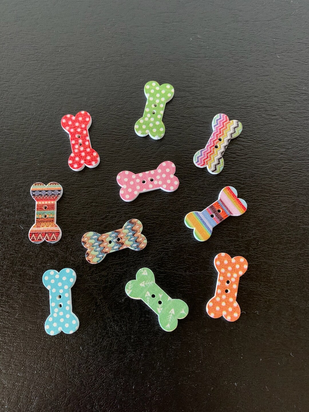 10 Random Mix Dog Bone Buttons, Dog Bone Buttons, Dog Bone Button, Bone ...