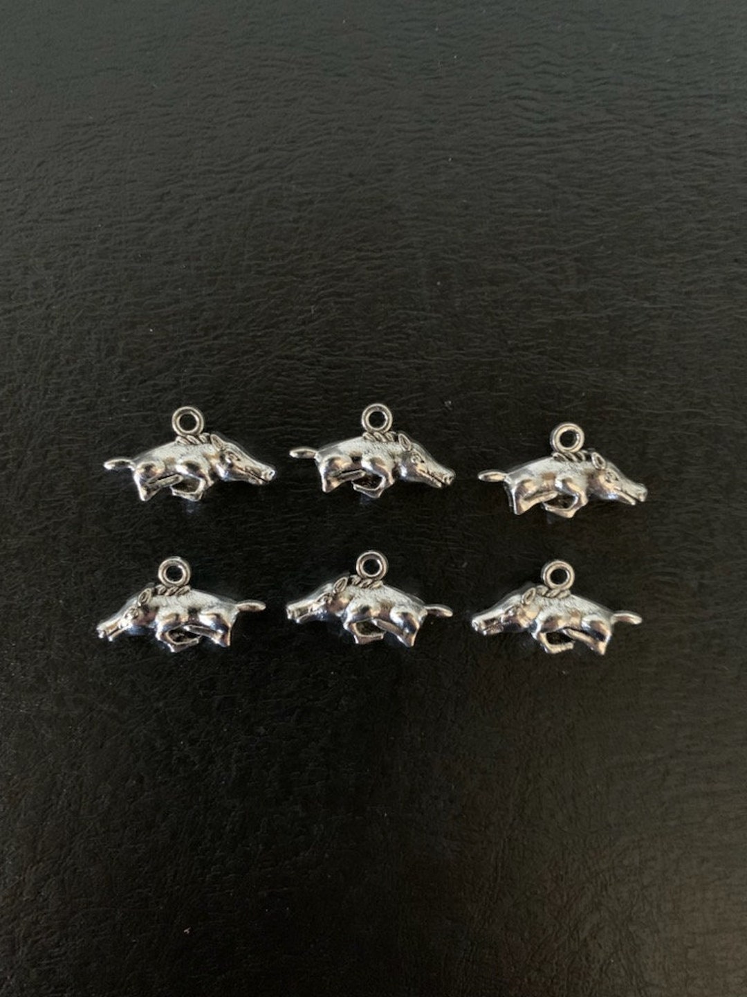 6 Pig Charms, Boar Charm, Pig Charm, Razorback Charm, Pig Charm ...