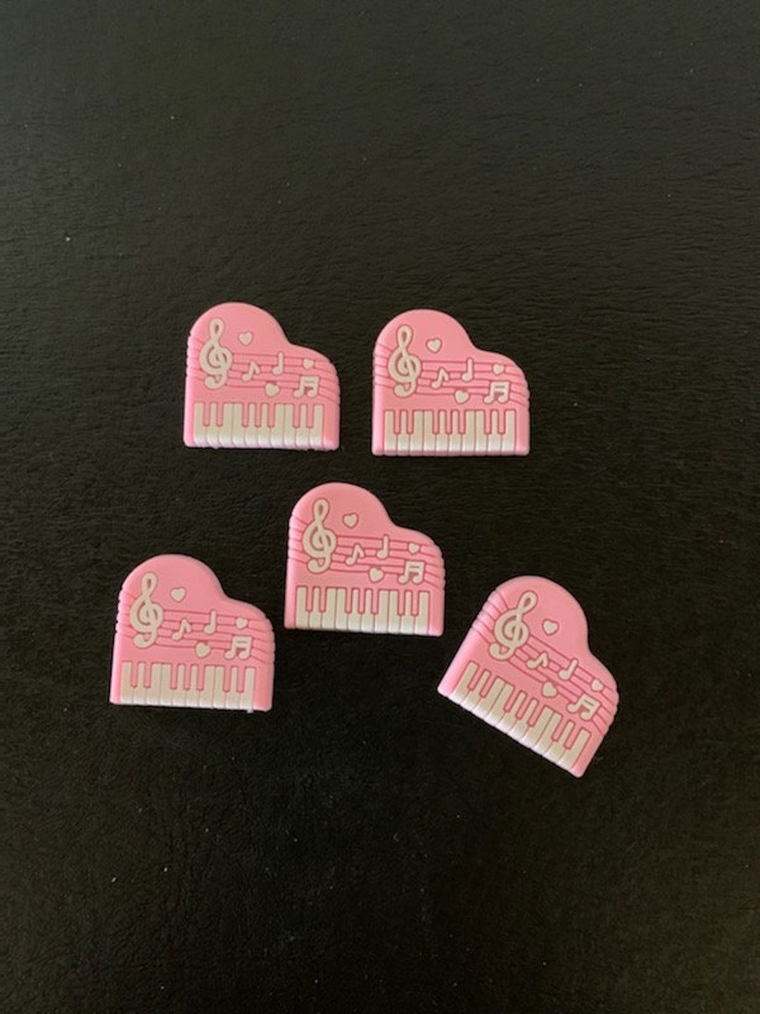 5 Pink Silicone Pianos, Silicone Piano, Pink Piano, Piano Cabochons ...
