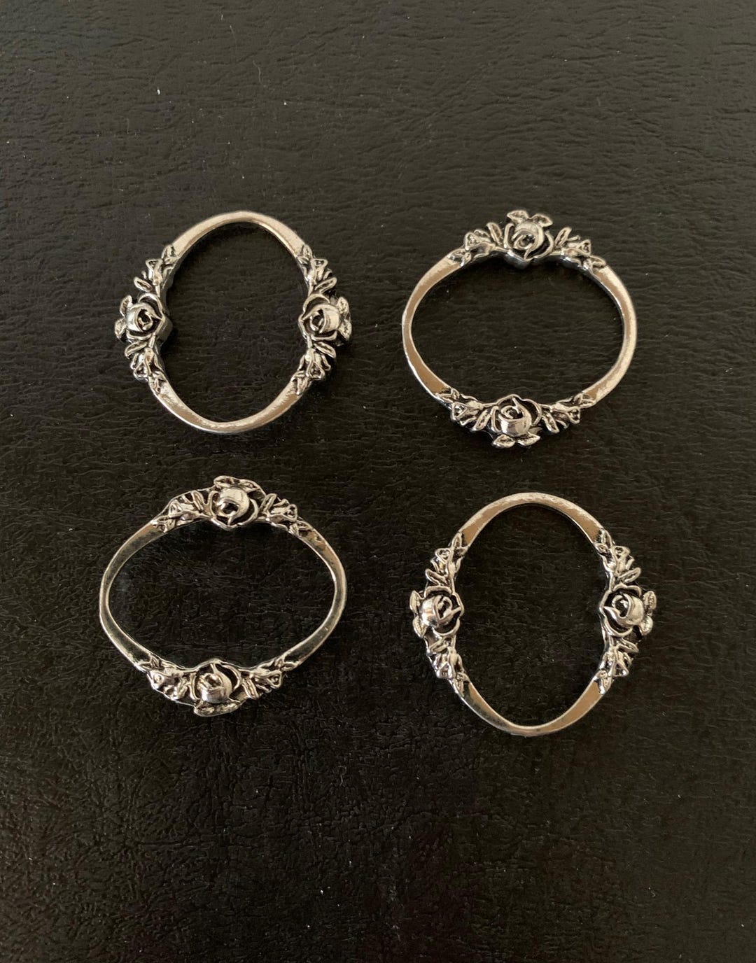 4 Lg Rose Connector Charms, Rose Connector, Rose Connector Charm, Large ...