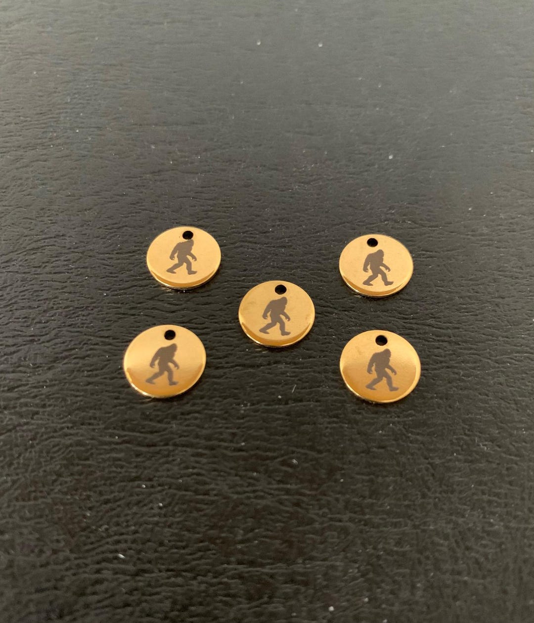 5 Small Gold Bigfoot Charms, Big Foot Charms, Big Foot Charms, Big Foot ...