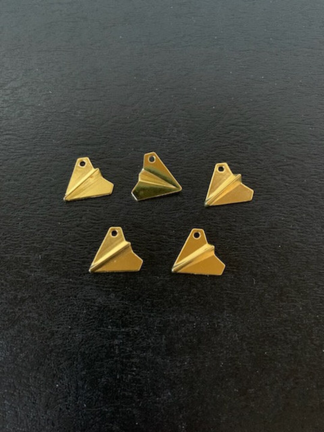 5 Gold Paper Airplane Charms, Airplane Charm, Airplane Charm Pack ...