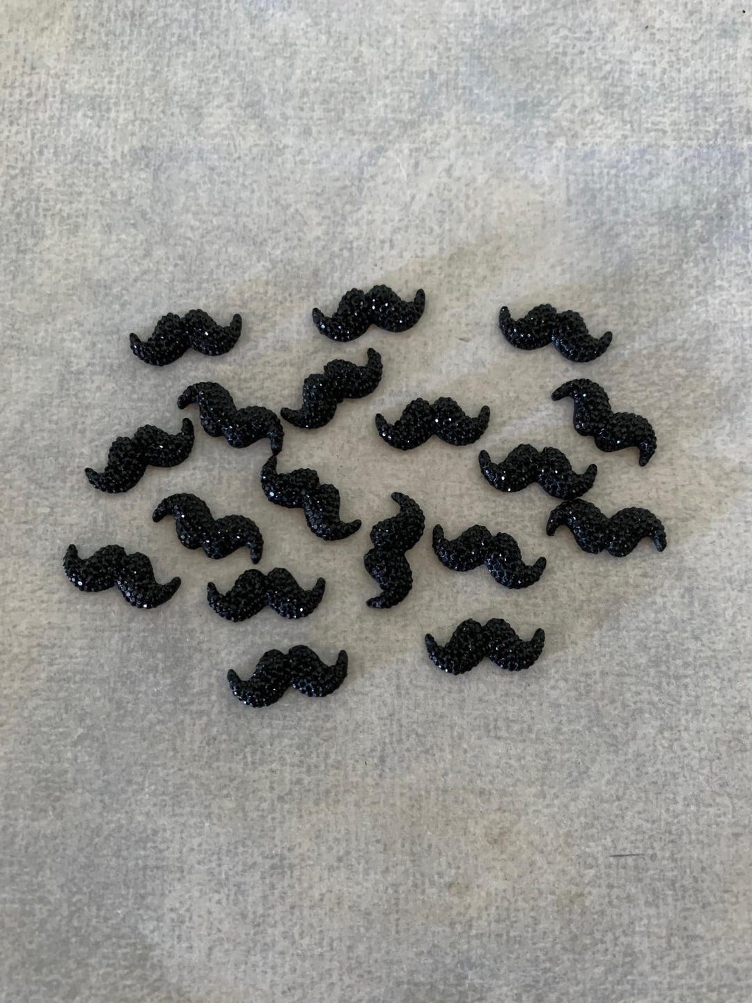18 Mini Glittery Mustache Flats, Mustache, Mini Mustaches, Fake ...
