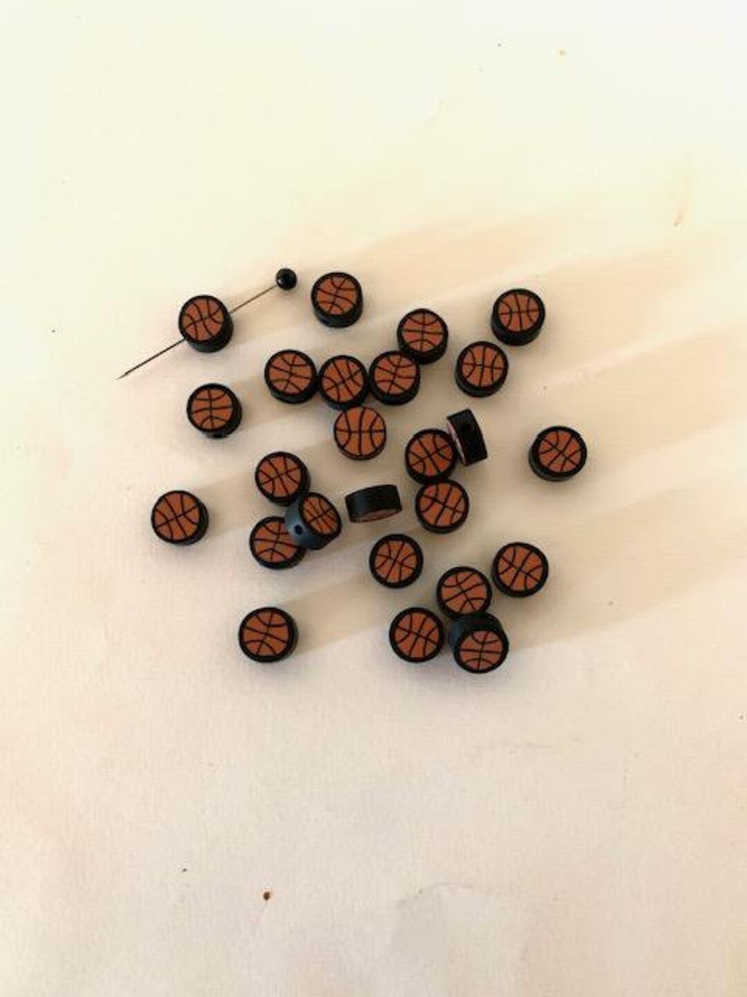 25 Basketball Beads, Basketball, Basketball Craft, Clay Beads, Polymer ...