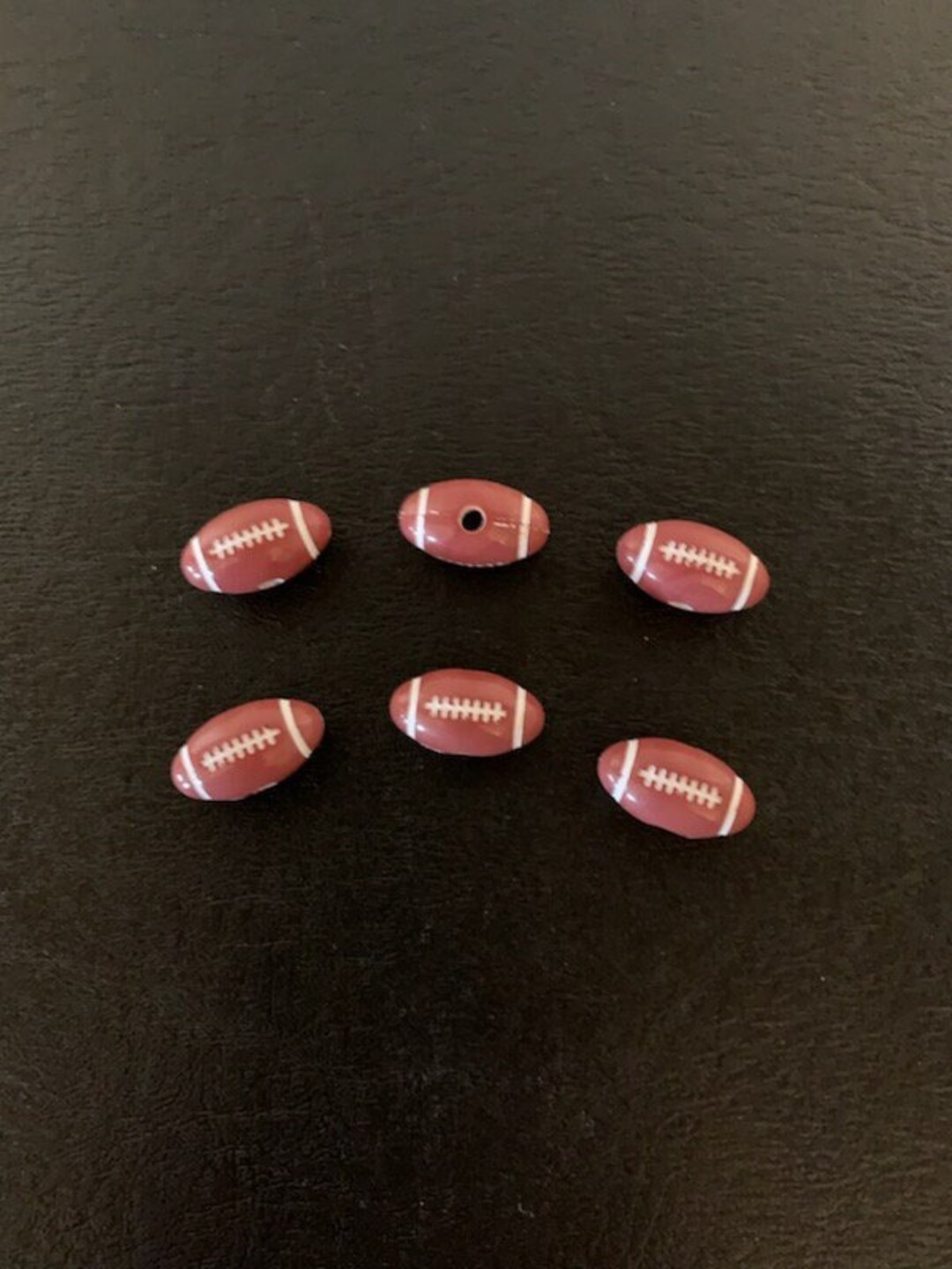 6 Football Beads, Football Beads, Football Pendants, Football, Football ...