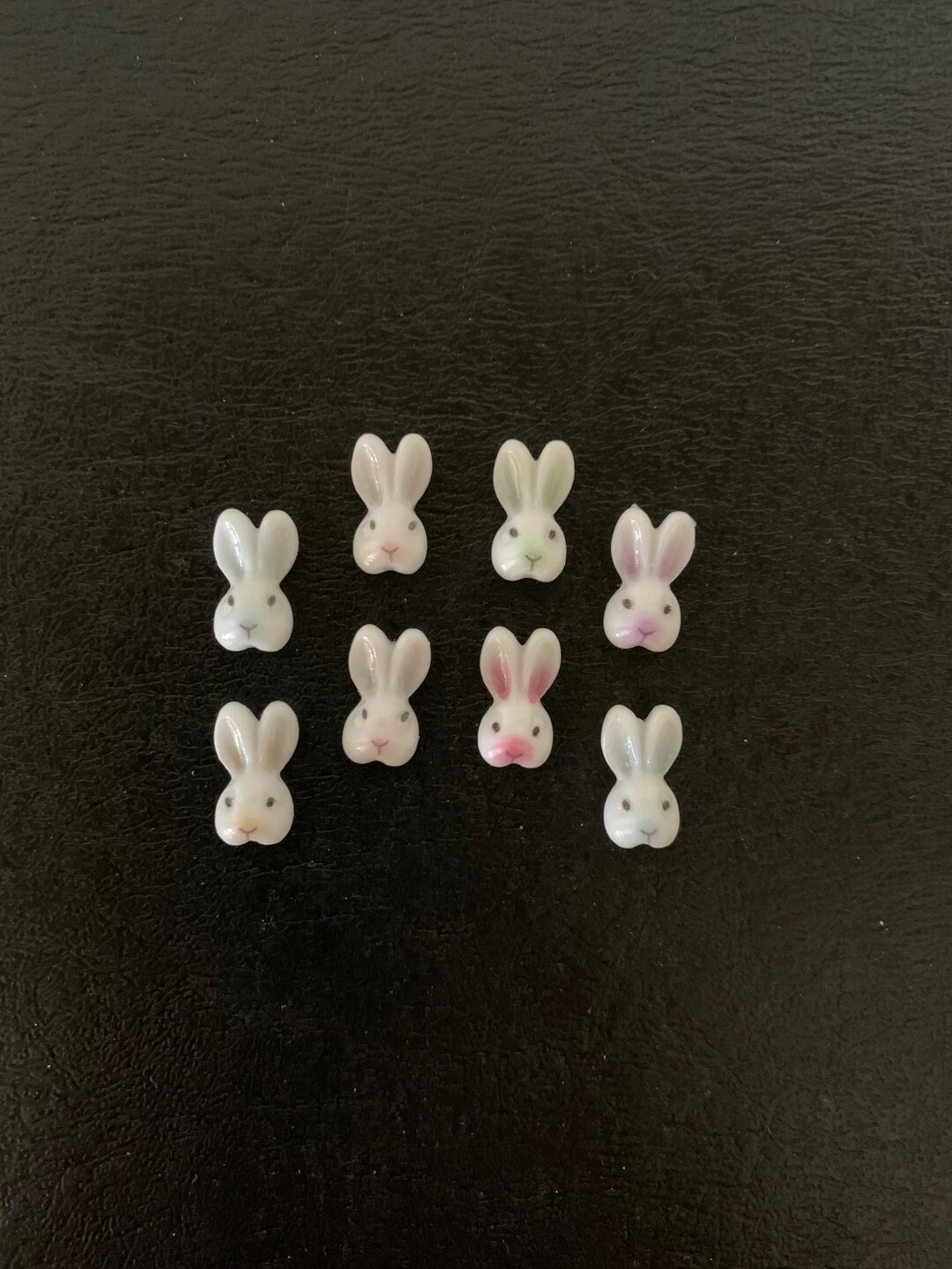 8 Random Mix Mini Rabbit Head Flats, Mini Rabbits, Resin Rabbit, Bunny ...