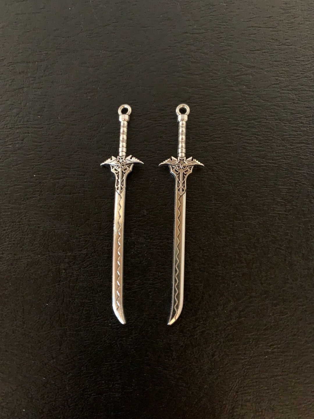 2 Sword Pendants, Sword Charms, Sword Charm Large, Sword, Silver Swords ...