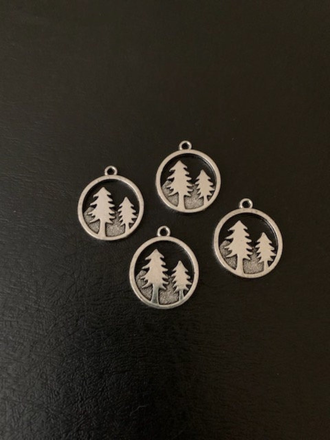 4 Pine Tree Mountain Charms, Pine Tree Charm, Mountain Charm, Pine ...