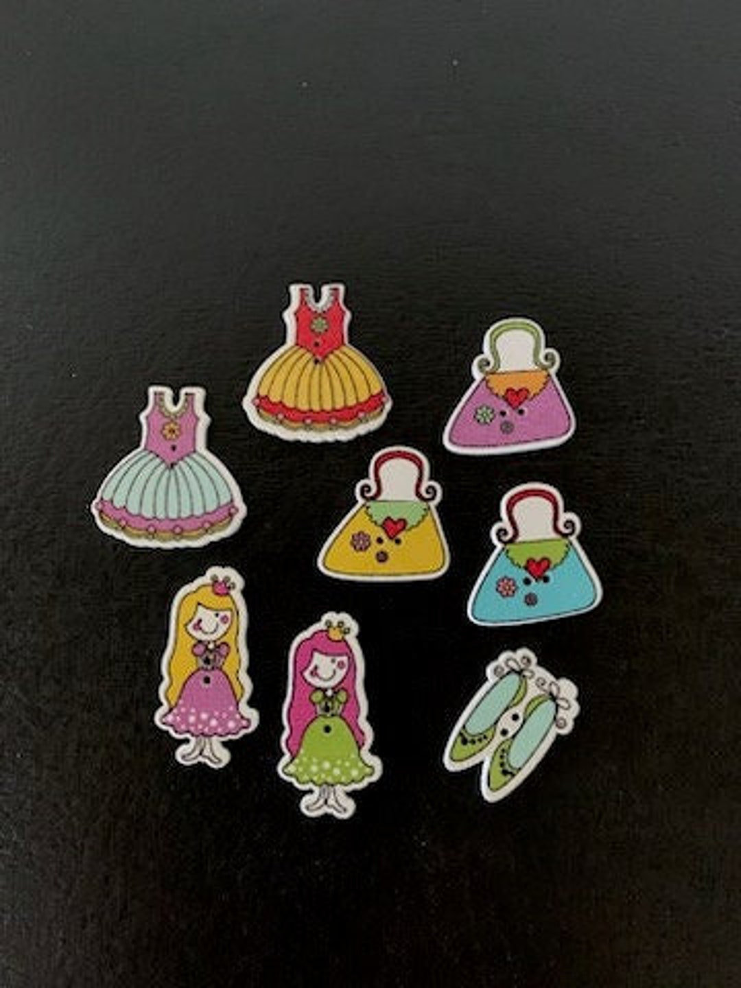 8 Random Mix Dress up Buttons, Ballet Button, Dress Button, Princess ...