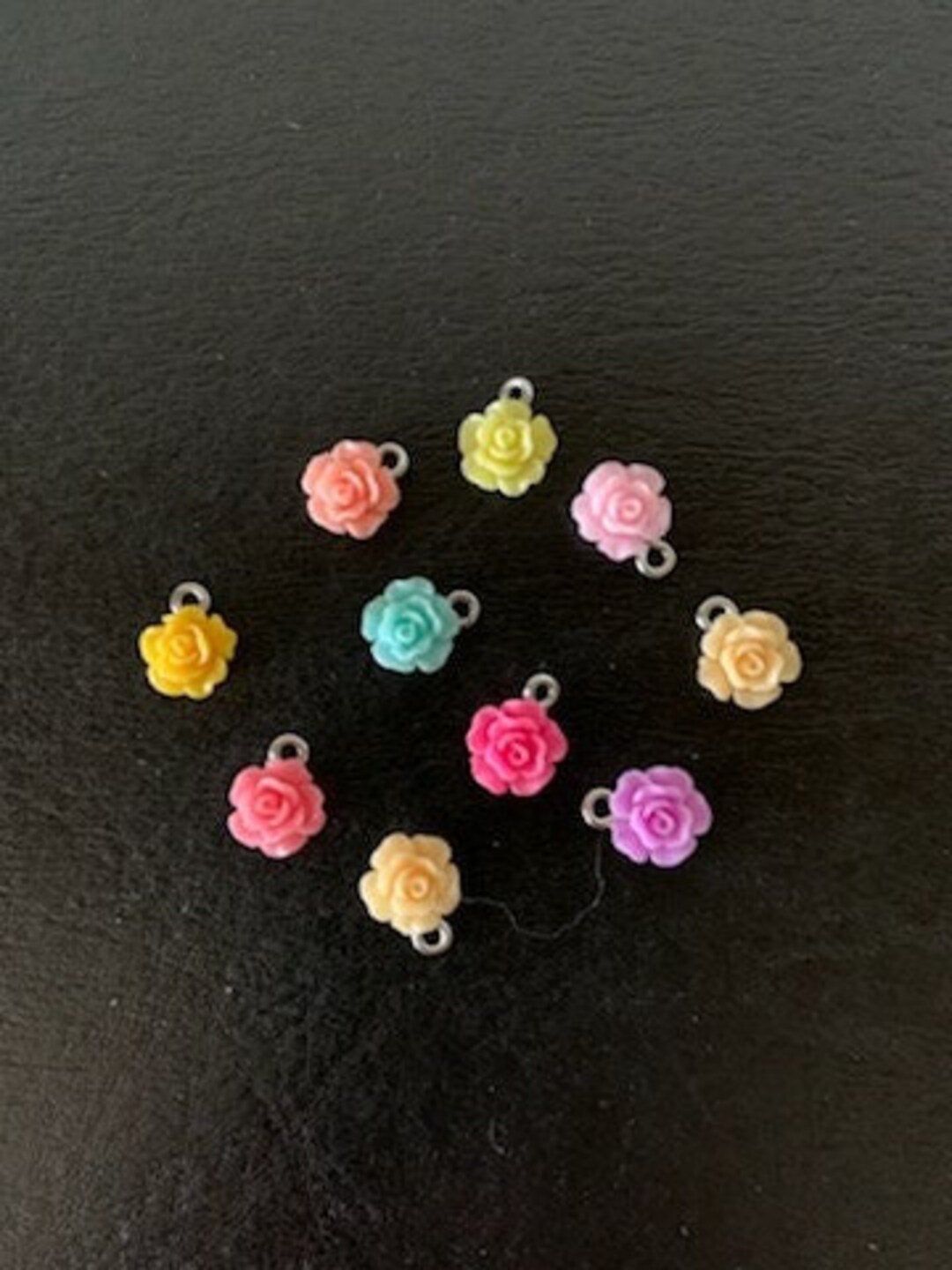 10 Random Mix Rose Charms, Mini Rose Charms, Rose Charm, Rose Charms ...