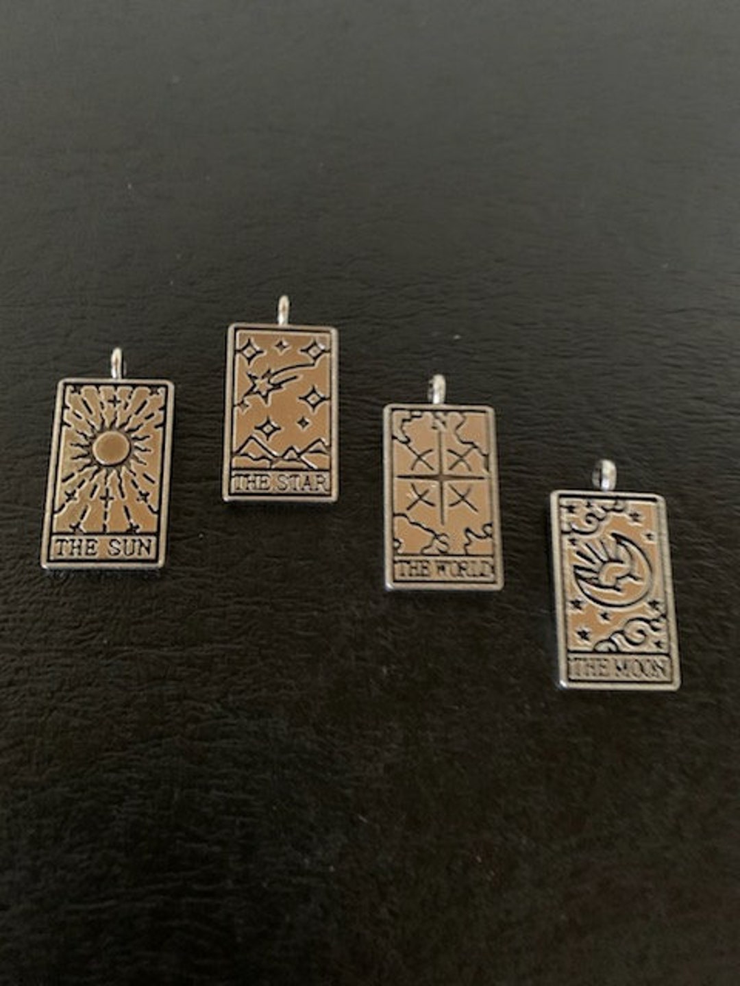 4 Tarot Card Charm Set, Tarot Charms, Charms Tarot, Tarot Star Charm ...