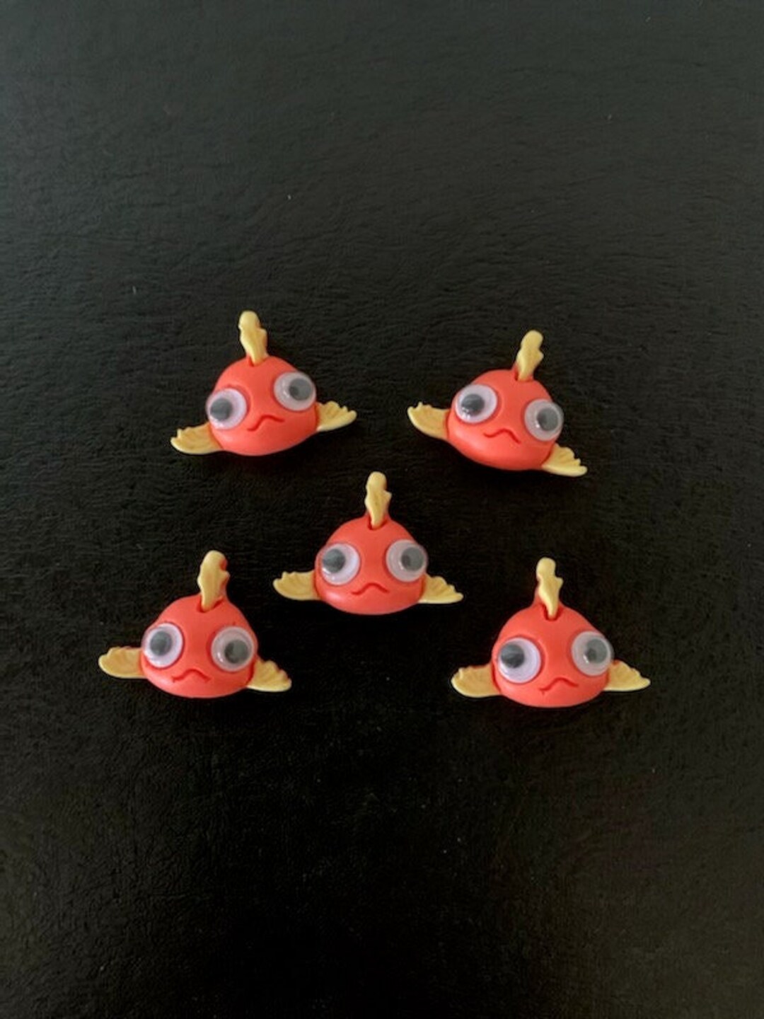 5 Wiggle Eyes Fish Flats, Fish Flatbacks, Fish Flats, Cartoon Fish ...