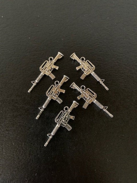 5 Military Charms Military Pendants Rifle Charm Shotgun - Etsy