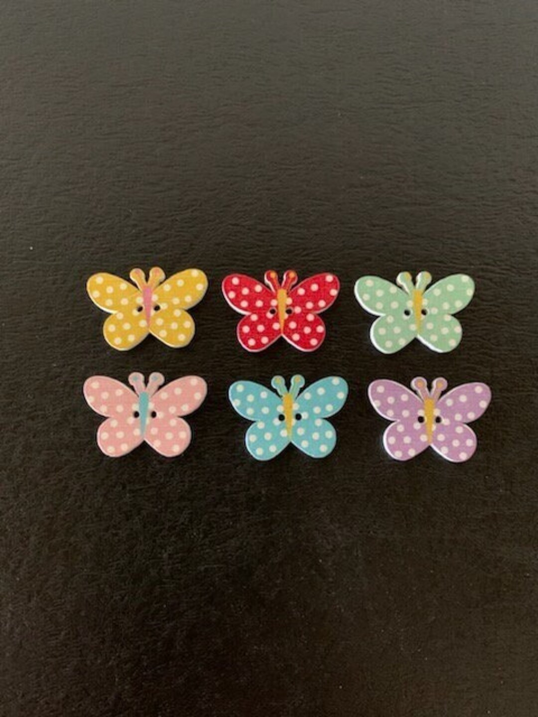 6 Random Mix Butterfly Buttons, Butterfly Button, Wood Buttons, Buttons ...