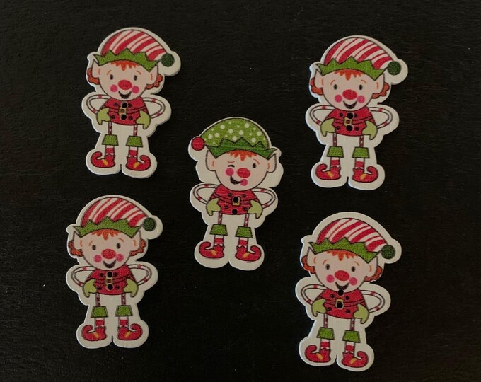5 Elf Buttons, Elf Button, Wood Elf, Wood Elves, Santas Elves, Elves ...