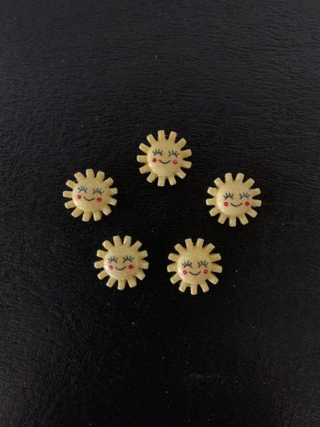 5 Sun Cabochons, Sun Flats, Sun Flatbacks, Cabochon Sun, Clay Sun Face ...