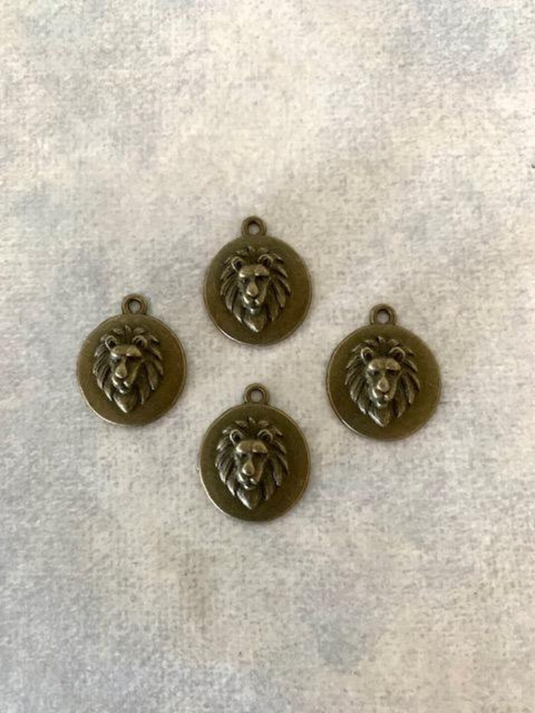 4 Lion Charms, Lion Charm, Lion Charm Bronze, Lion Head Charms, Bronze ...