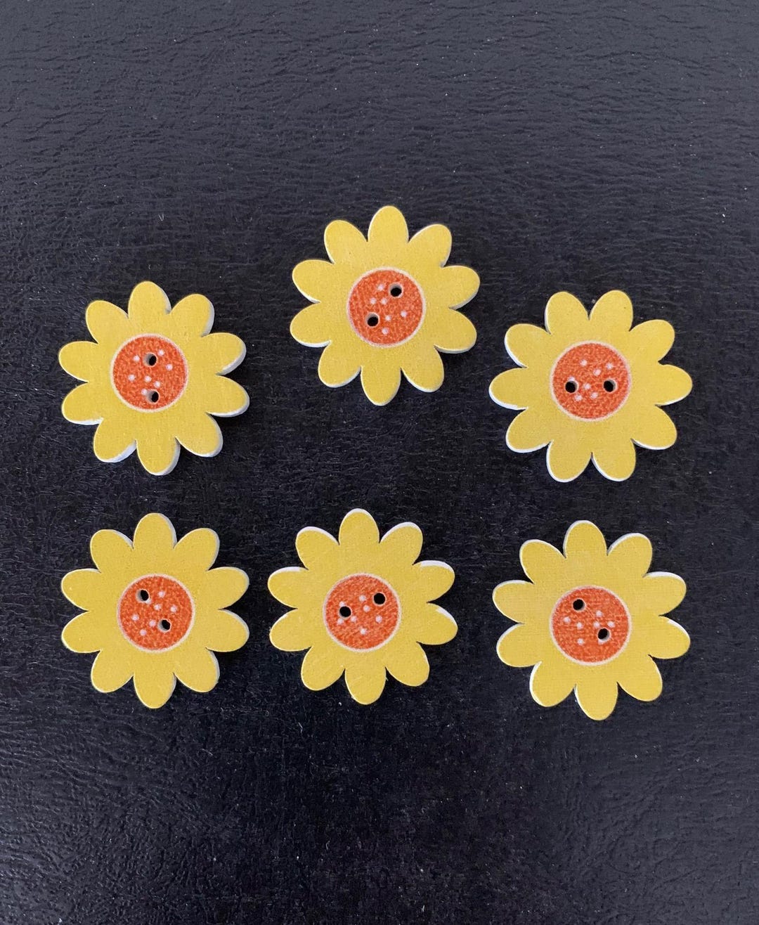 6 Yellow Daisy Buttons, Daisy Buttons, Flower Buttons, Yellow Flower ...