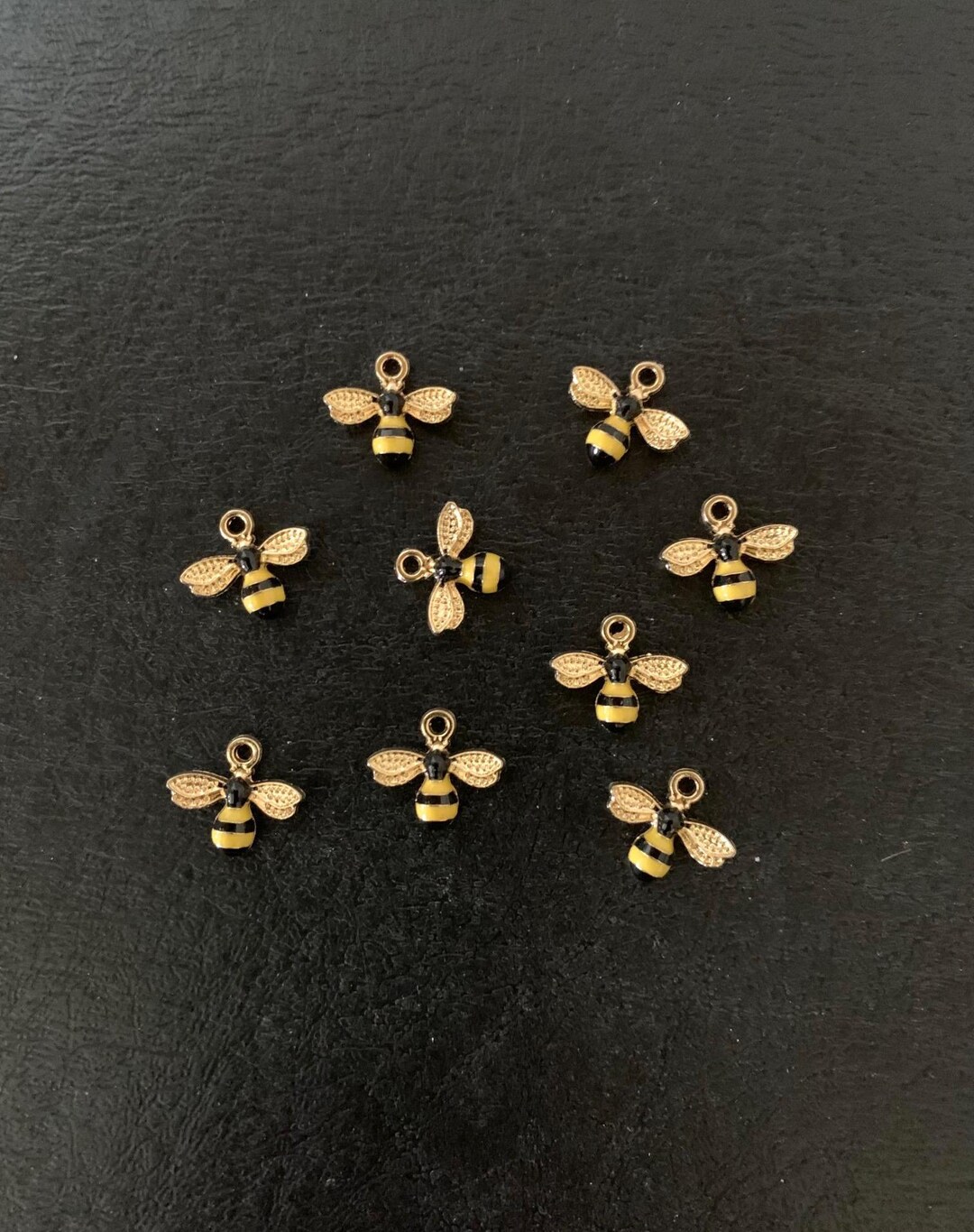 9 Sm Bumble Bee Charms, Bumble Bee Charm, Bee Charms, Bee Charms Bulk ...