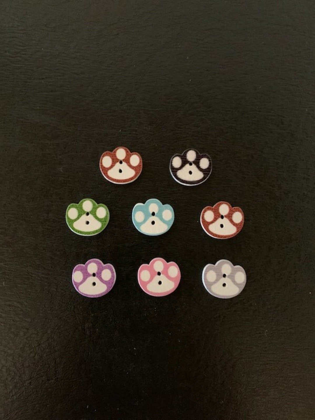8 Random Mix Paw Print Buttons, Paw Print Button, Paw Print Buttons ...