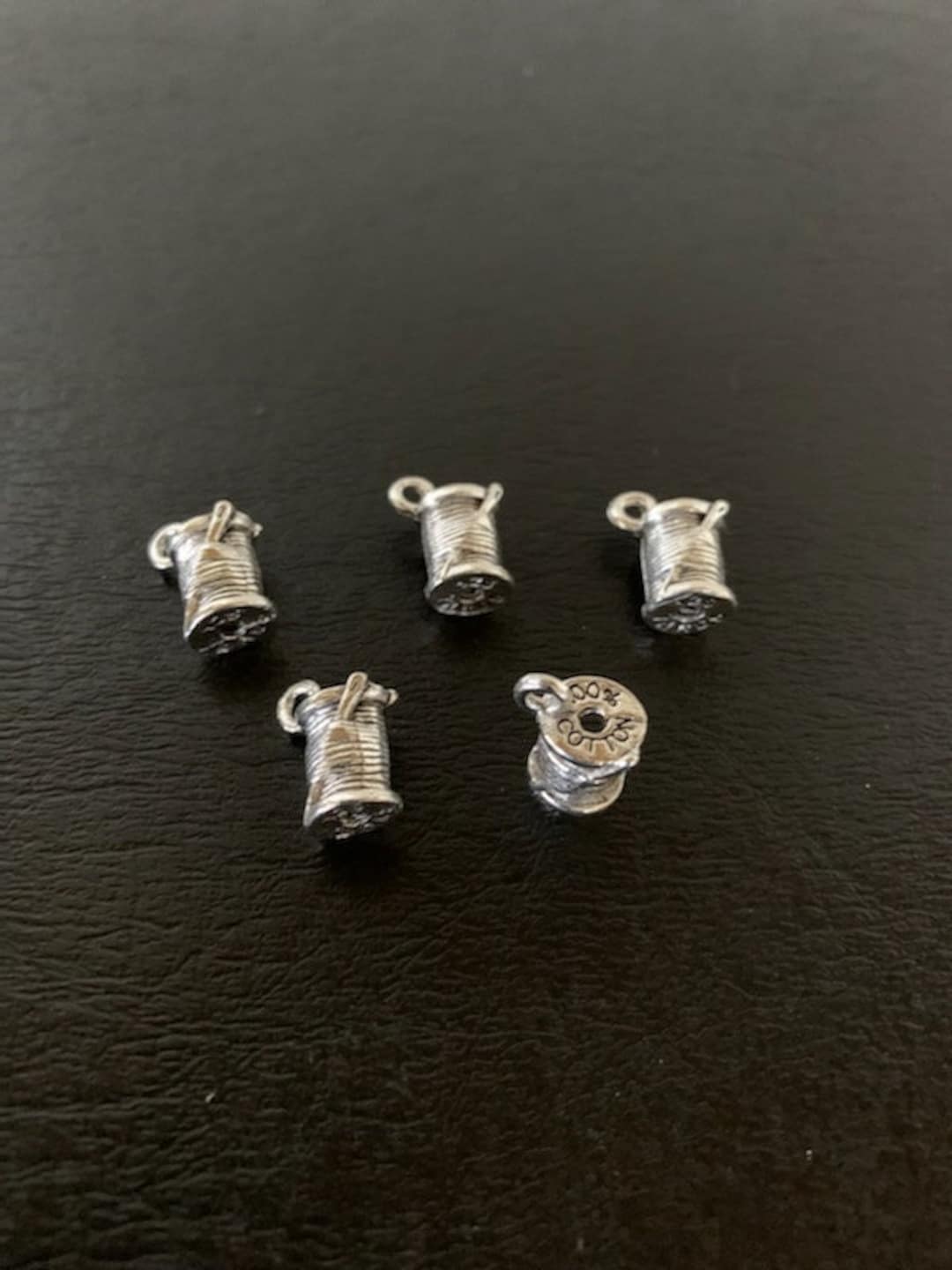 5 Thread Spool Charms, Thread Charms, Spool Thread Charm, Spool Charm, Spool Charm Pack, Sewing ...