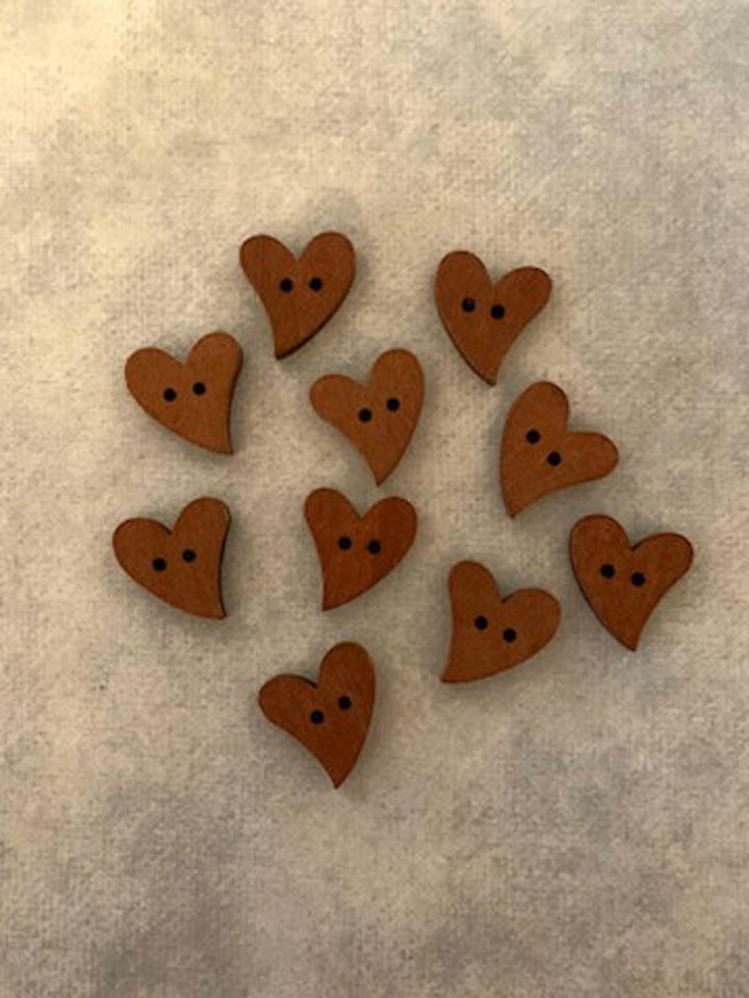 10 Heart Buttons, Heart Button, Wood Heart Buttons, Wood Buttons, Wood ...