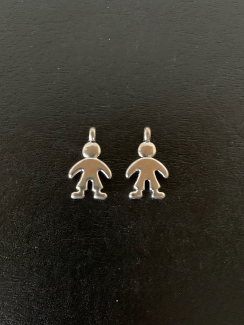 2 Boy or Girl Charms, Boy Charm, Girl Charm, Silver Boy Charm, Kids ...