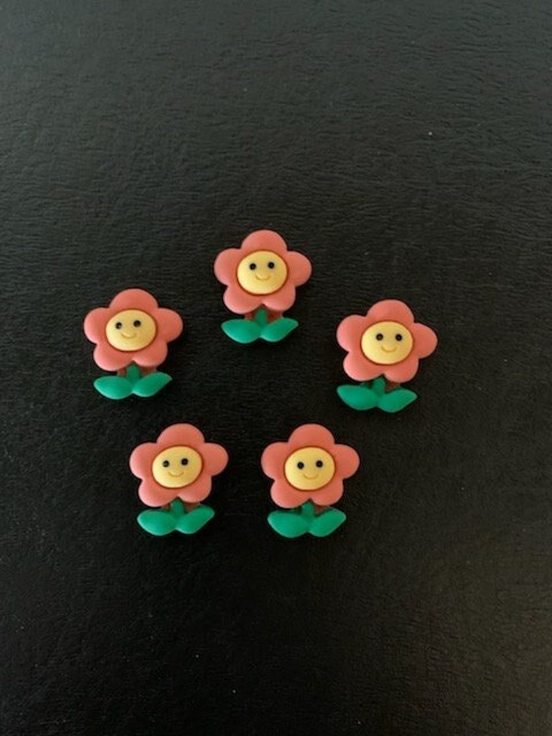 5 Orange and Yellow Flower Flats, Flower Cabochon, Flower Flat Back ...