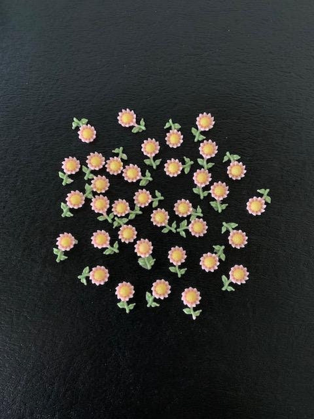 35 Tiny Pink Flower Flats, Tiny Flowers, Mini Flowers, Flower Cabochon ...