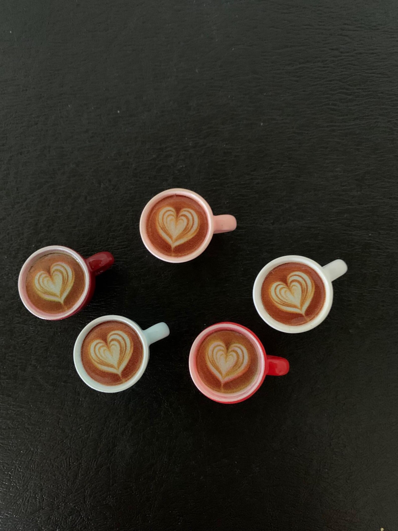 5 Assorted Mini Coffee Cup Charms, Coffee Cup Set, Mini Coffee Cup ...