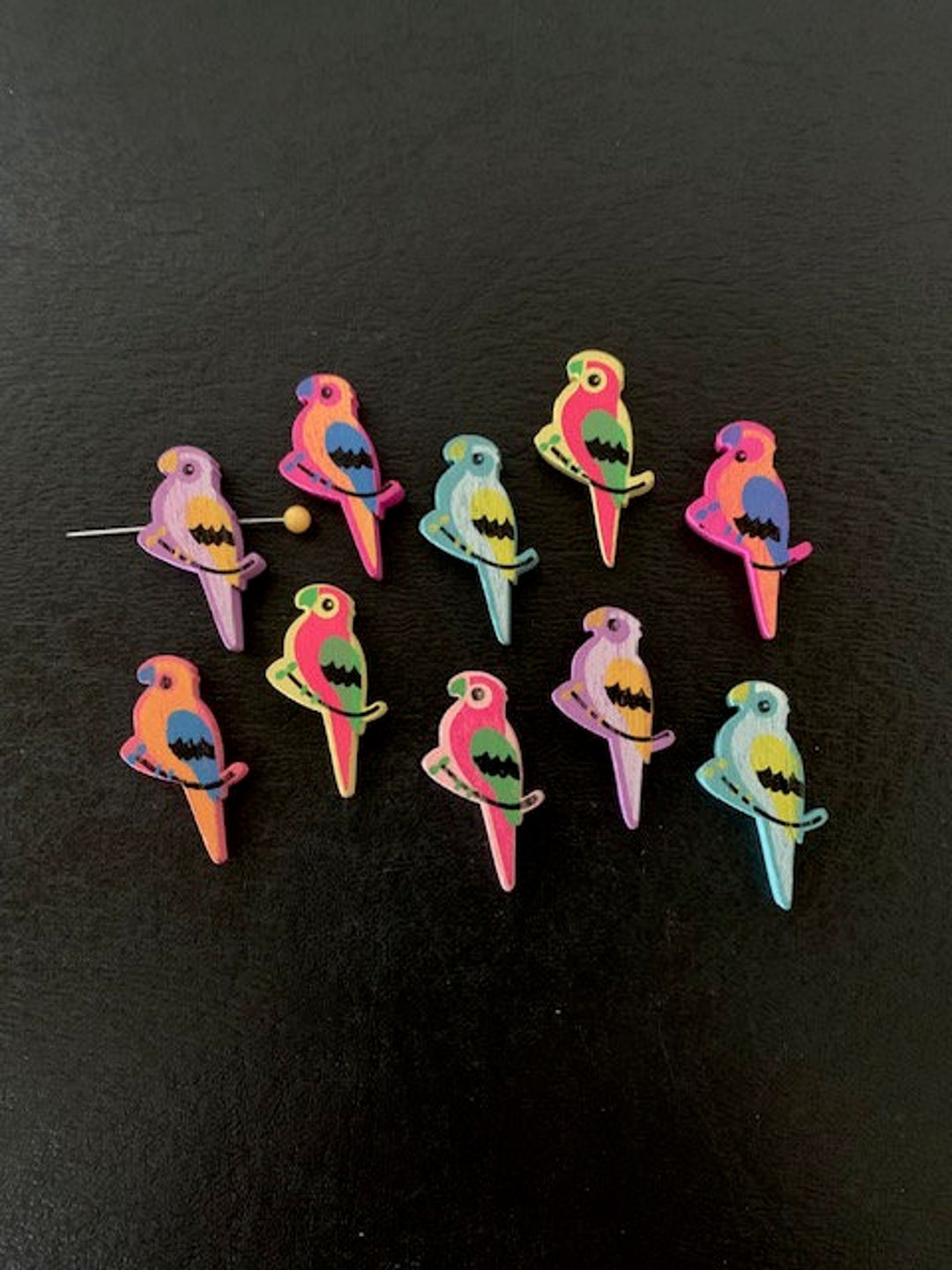 10 Random Mix Parrot Beads, Wood Beads, Wooden Beads, Craft Beads, Bulk ...