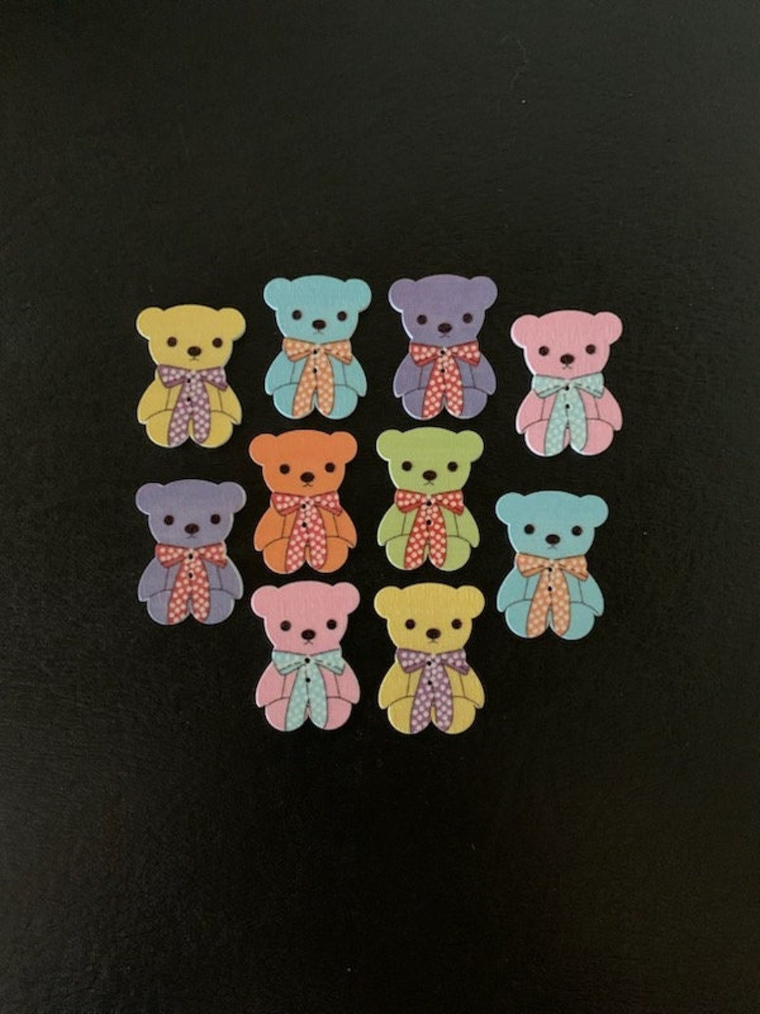 10 Random Mix Teddy Bear Buttons, Teddy Bear Bulk, Bear Buttons, Bear ...