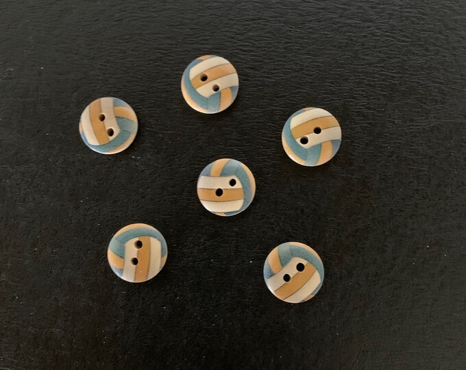 6 Volleyball Buttons, Volleyball Button, Sports Buttons, Sports Button ...