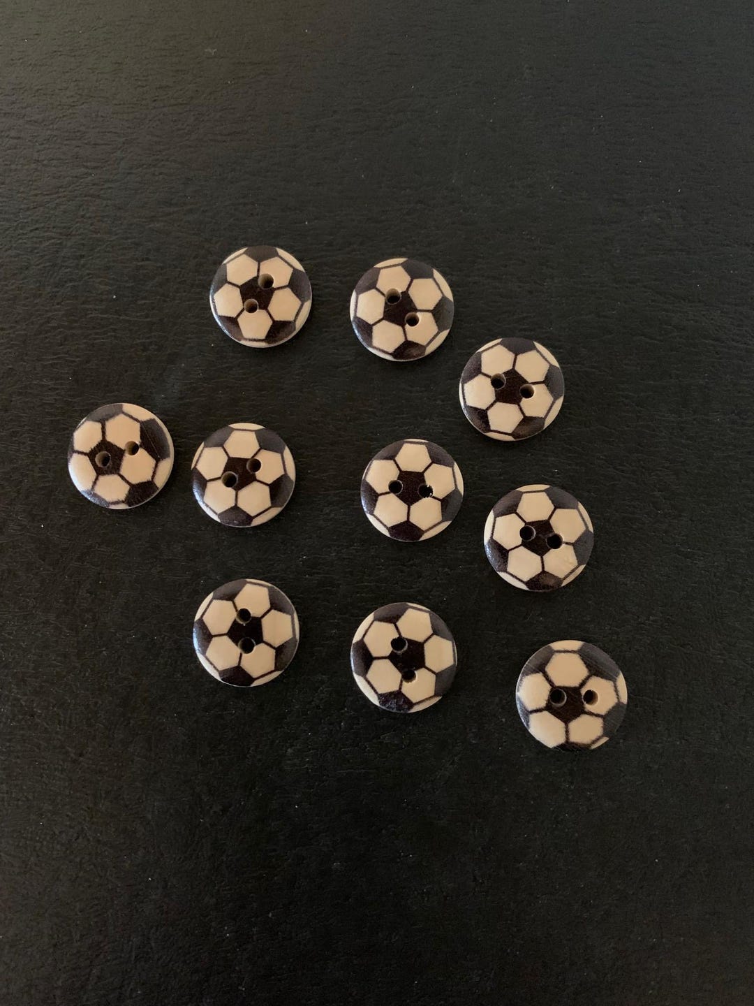 10 Soccer Ball Buttons, Soccer Balls, Wood Buttons, Wood Soccer Ball ...
