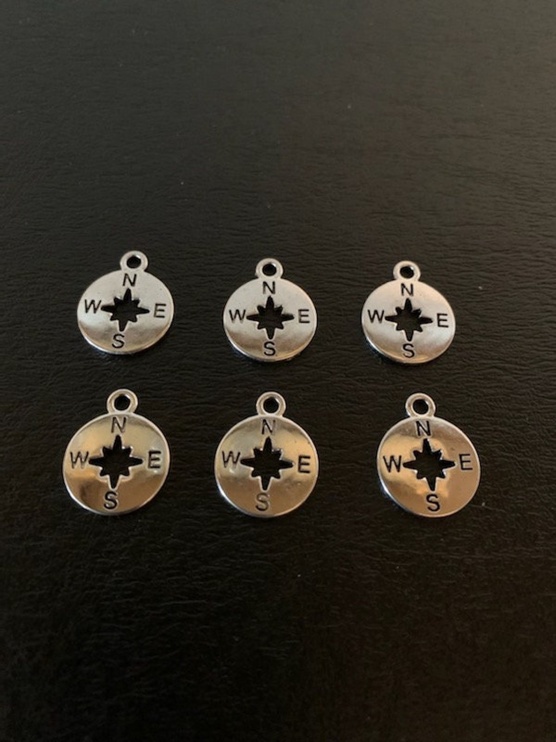 6 Silver Compass Charms, Compass Charm, Compass Pendant, Pendant ...